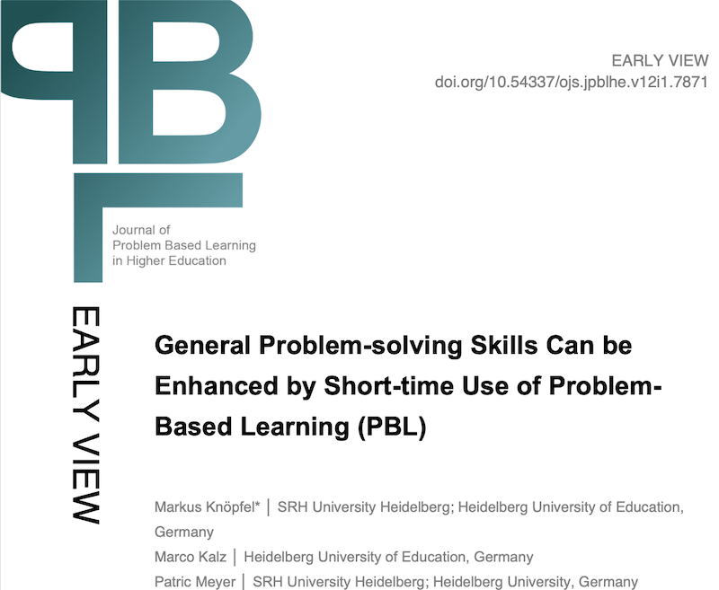 General Problem-solving Skills Can be Enhanced by Short-time Use of Problem-Based Learning (PBL ...
